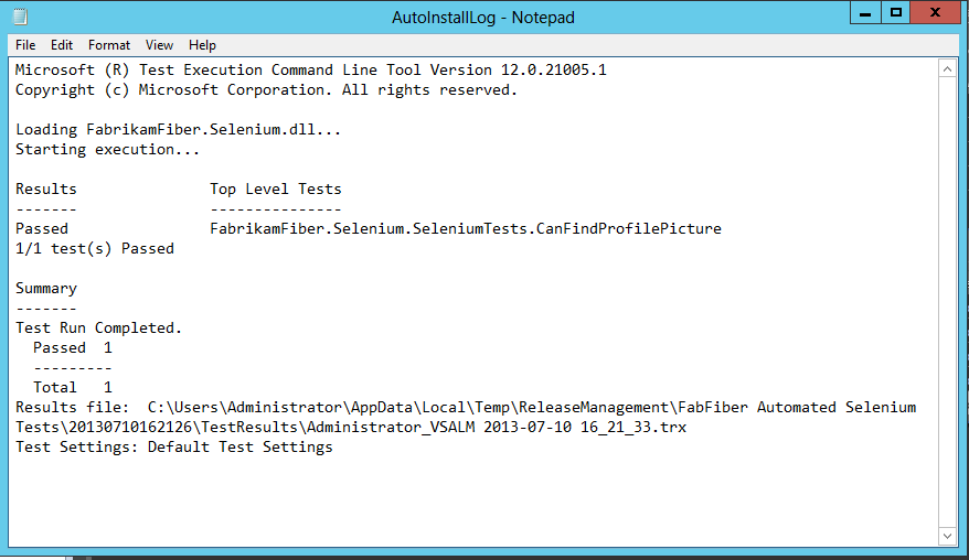 Executing Selenium UI Tests from Release Management
