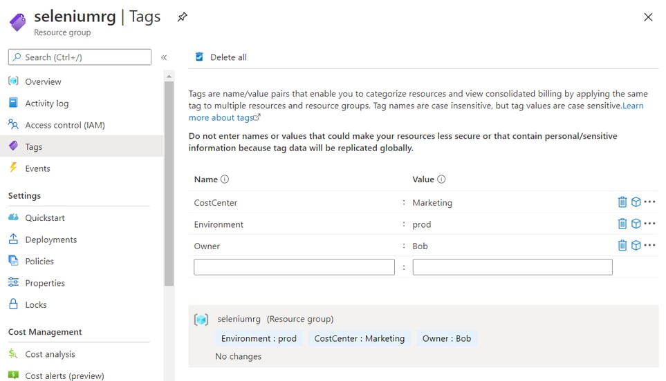 Resource Lifecycle Management with Azure Tagging